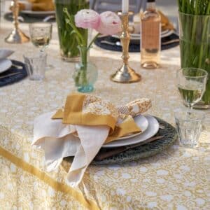Dining Outside with French Table Linens by Couleur Nature